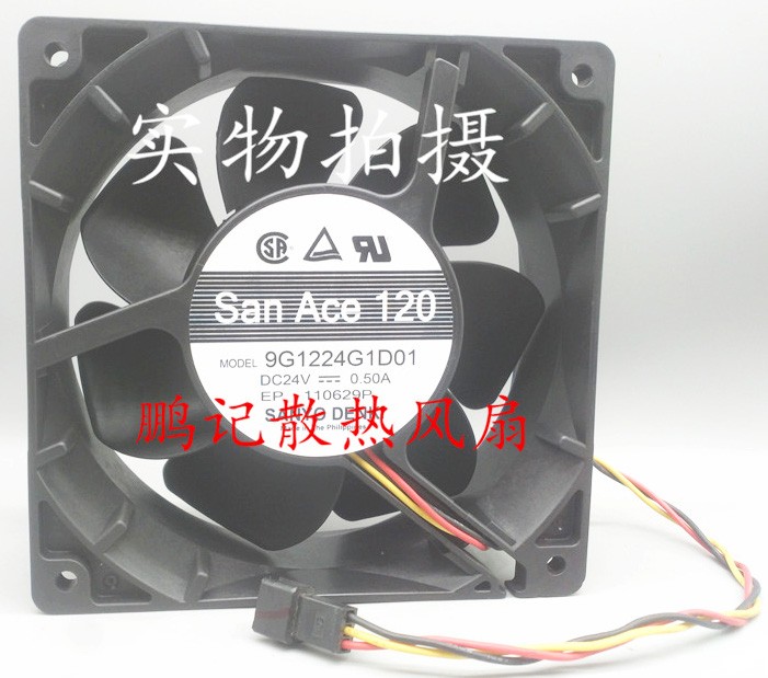 Sanyo 9G1224G1D01 9G1224G1D011 24V 0.50A 3wires Cooling Fan