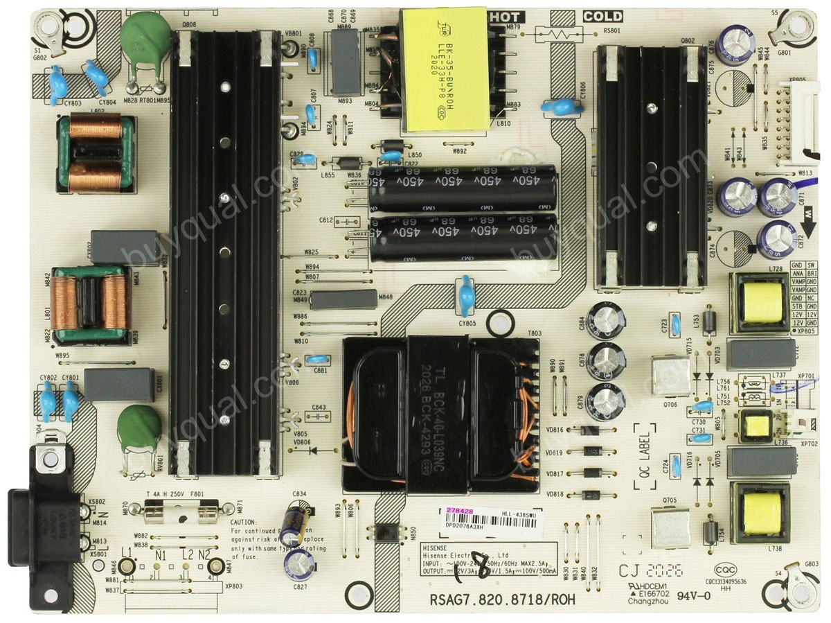 Hisense RSAG7.820.8718/ROH 278428 HLL-4365WU Power Supply / LED Driver ...